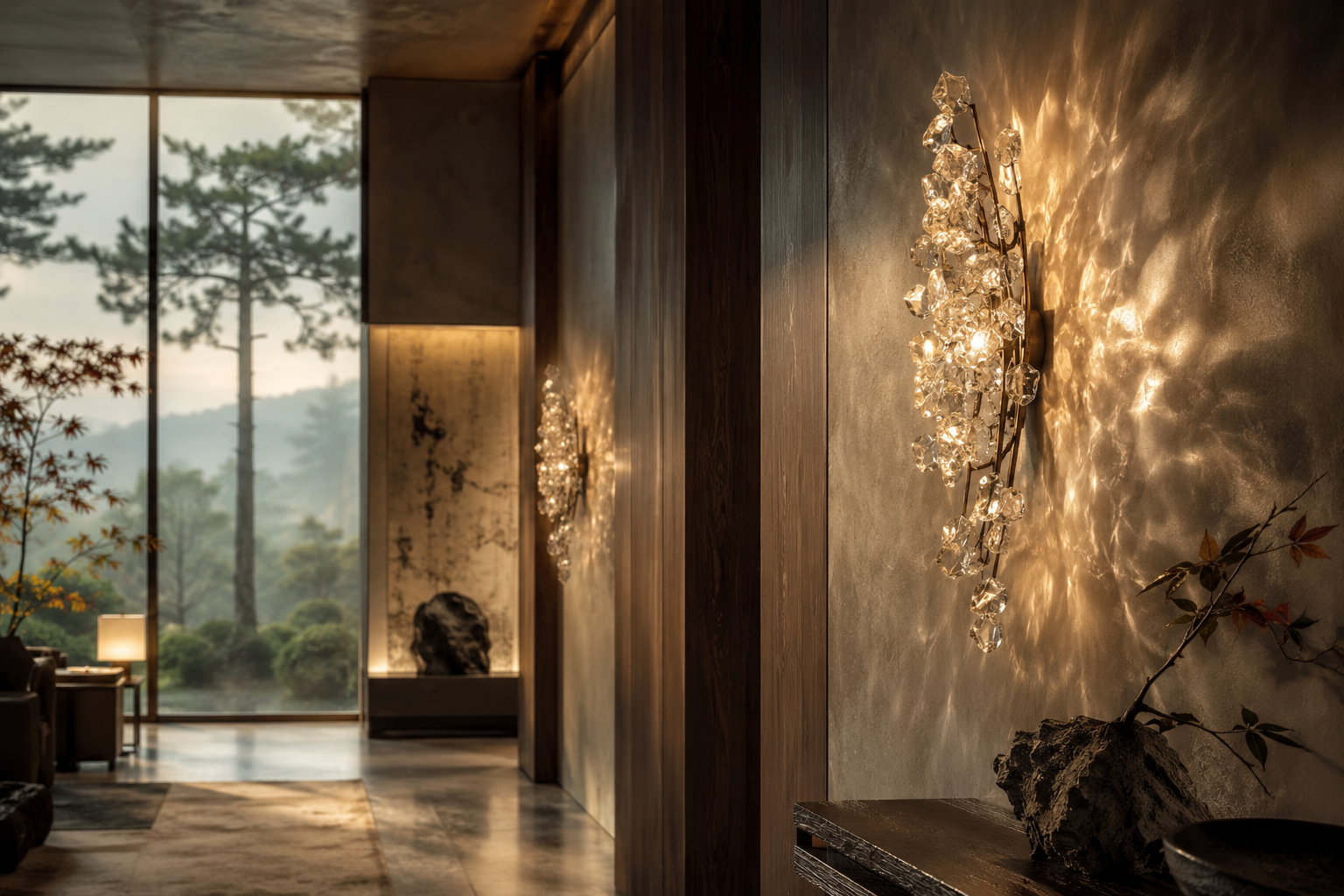 `Crystal Wall Lights for Hotels & Villas